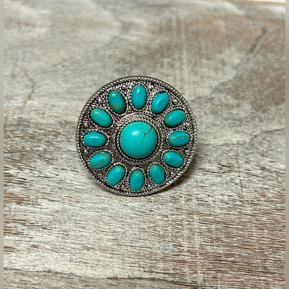Jewelry | Western Turquoise Stud Ring | Poshmark